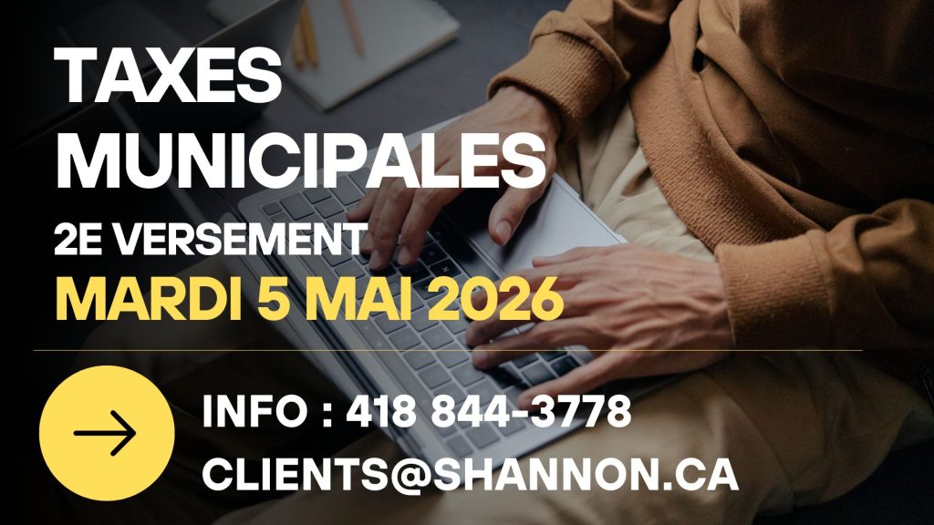 TAXES MUNICIPALES 5 mai 2026 - Shannon